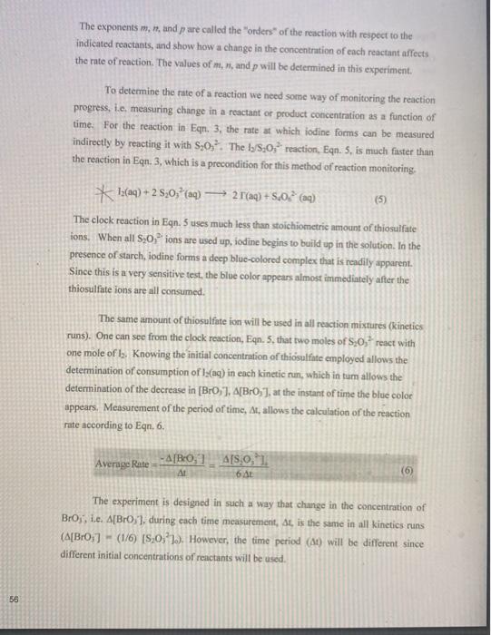 Table 2. Initial concentrations of reactants, time | Chegg.com