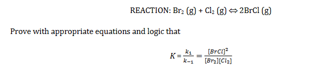 Solved REACTION: Br2(g)+Cl2(g)≤>2BrCl(g)Prove with | Chegg.com
