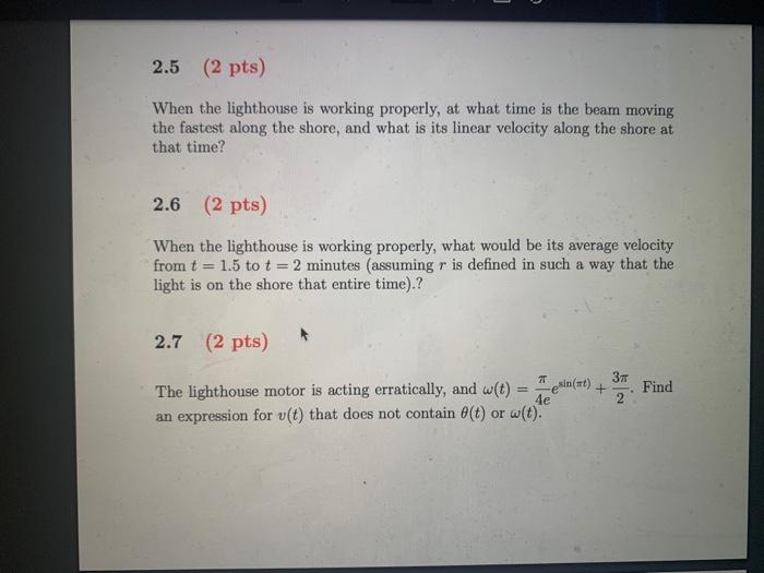 Solved 2 Problem 2(15 pts) The Broken Lighthouse A | Chegg.com