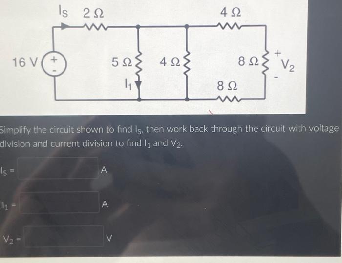 Solved Simplify the circuit shown to find ls, then work back | Chegg.com