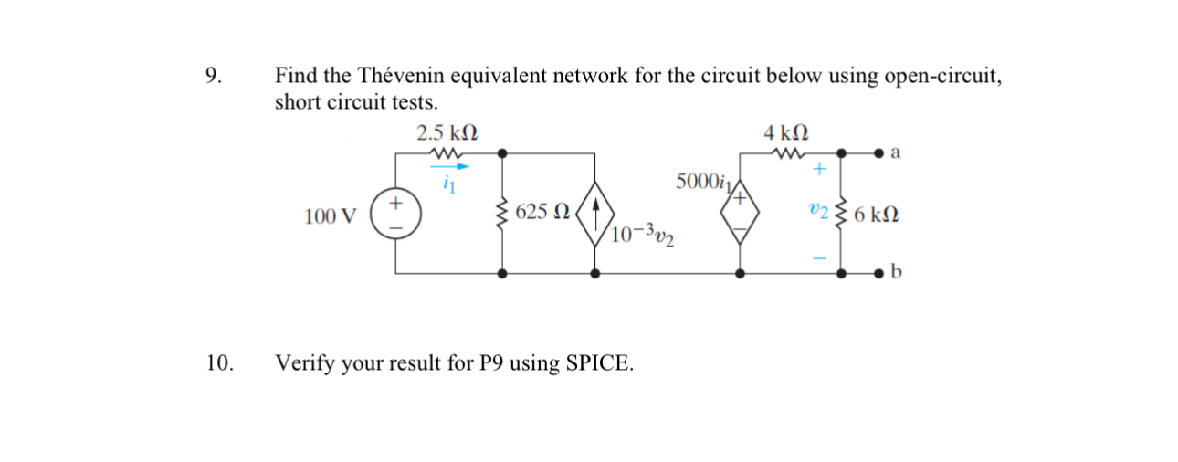 Solved Find the Thévenin equivalent network for the circuit | Chegg.com