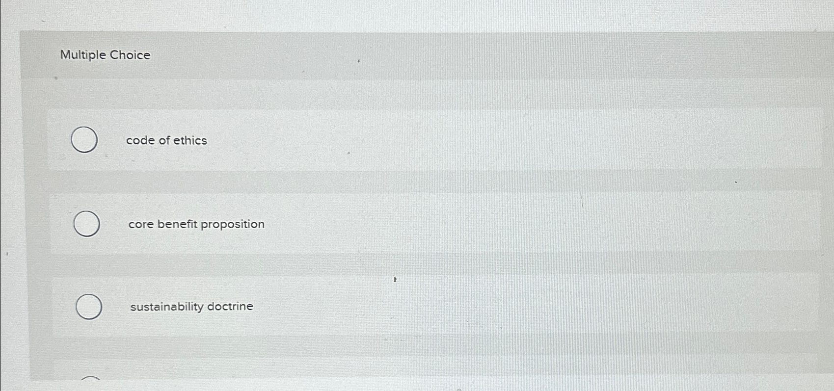Solved Multiple Choicecode Of Ethicscore Benefit 9760