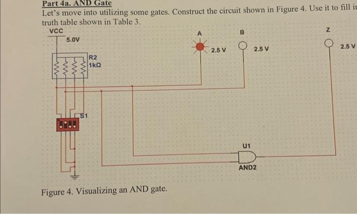 Solved Part 4a. AND Gate Let's move into utilizing some | Chegg.com