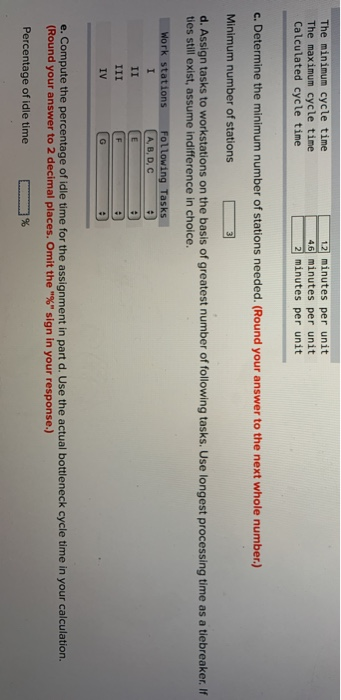Solved The minimum cycle time The maximum cycle time | Chegg.com