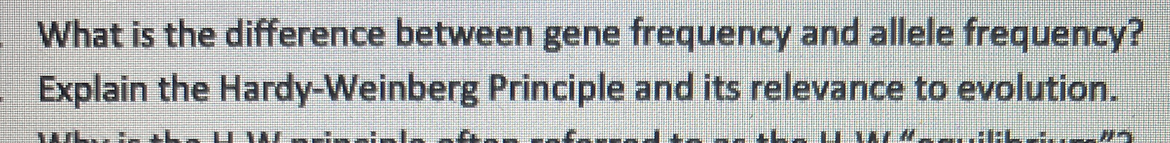Solved What is the difference between gene frequency and | Chegg.com