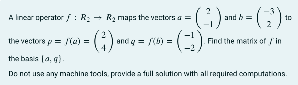 Solved A linear operator f:R2→R2 ﻿maps the vectors | Chegg.com