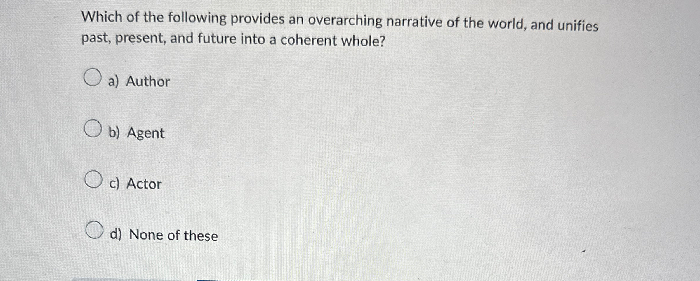 Solved Which of the following provides an overarching | Chegg.com