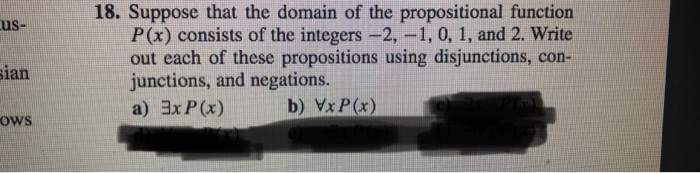 Solved Lus- 18. Suppose that the domain of the propositional | Chegg.com