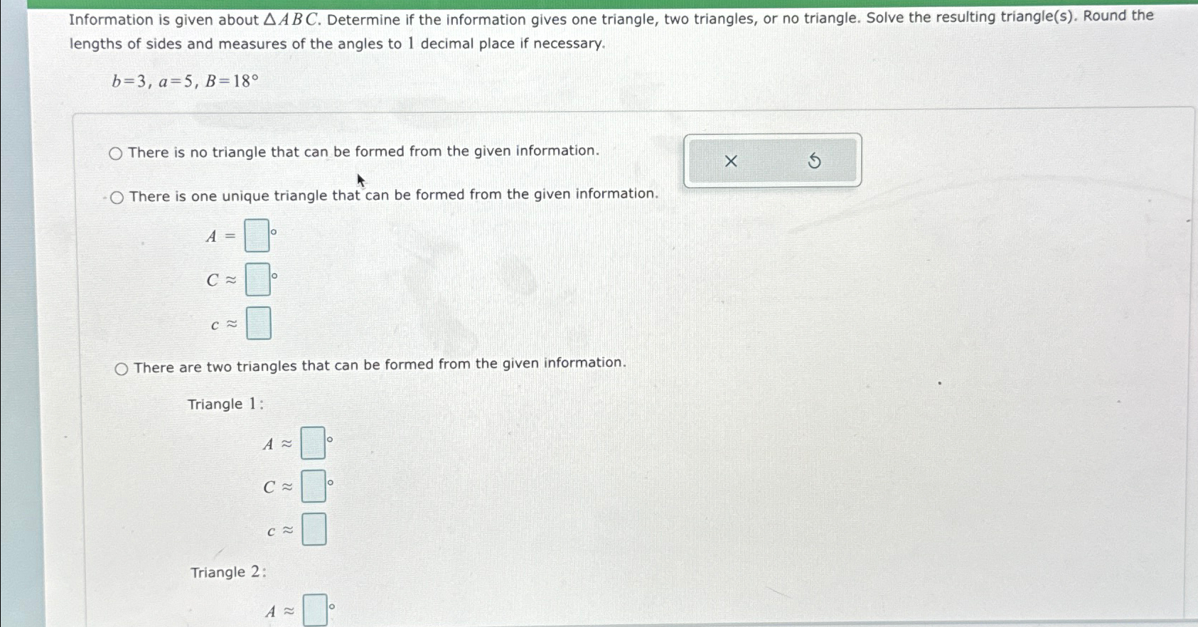 Solved Information is given about ????ABC. ﻿Determine if the | Chegg.com