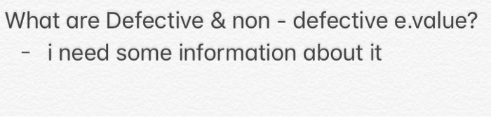 Solved What are Defective & non - defective e.value? - i | Chegg.com