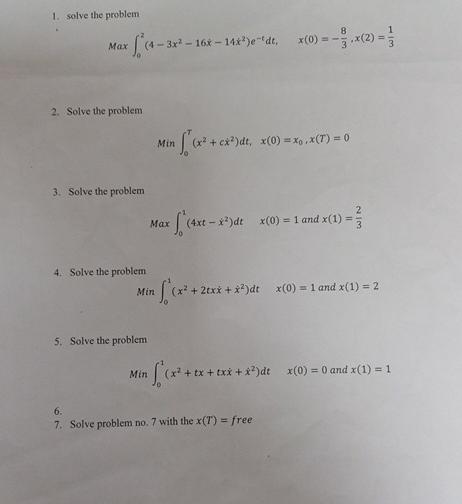 Solved Help to solve these calculus equations. | Chegg.com