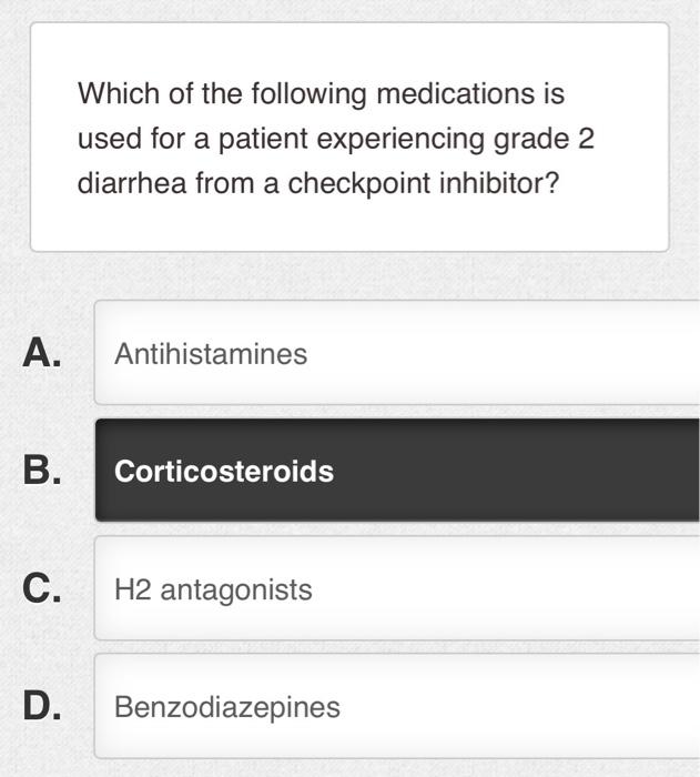 Solved Which of the following medications is used for a | Chegg.com