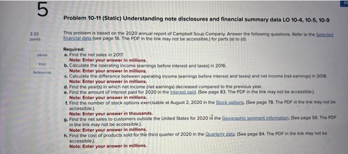 Solved Problem 10-11 (Static) Understanding note disclosures | Chegg.com