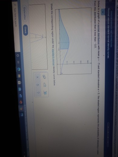 Solved Normal versus standard normal density curves Below is | Chegg.com