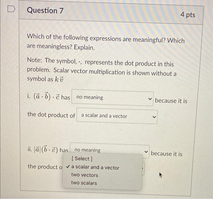 Solved Which of the following expressions are meaningful? | Chegg.com