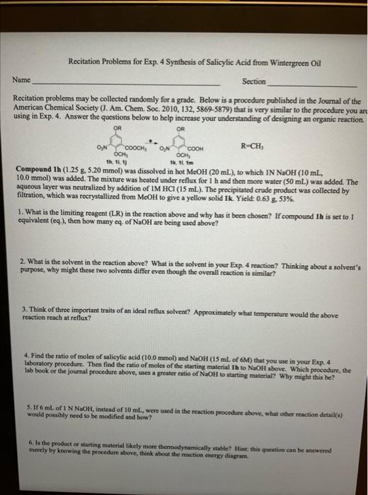 Solved Recitation problems may be collocted randomly for a | Chegg.com
