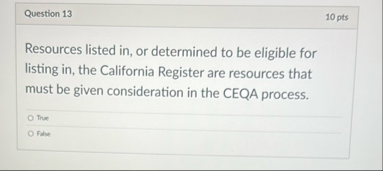 Solved Question 1310 ﻿ptsResources listed in, ﻿or determined | Chegg.com