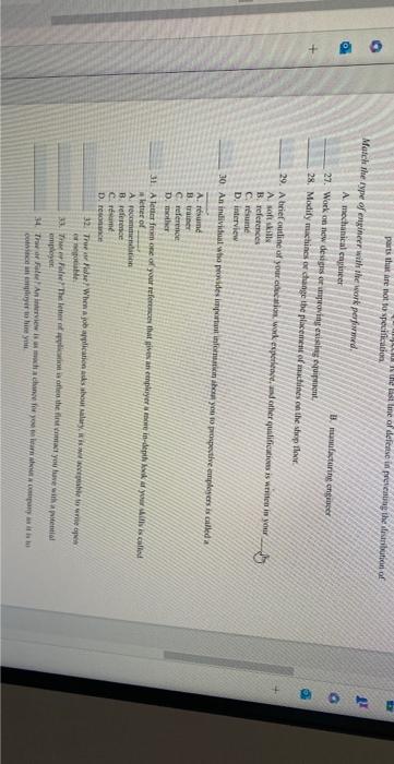 Solved Match the type of engineer with the work performed.A. | Chegg.com