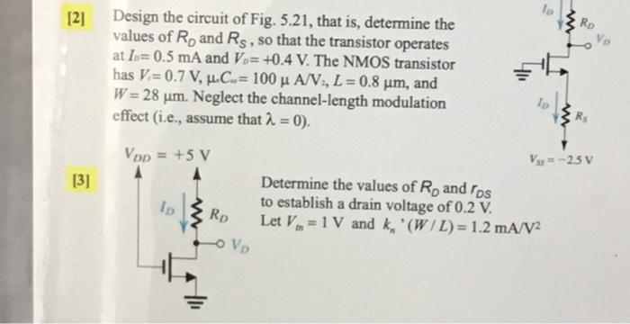 Solved 10 ] [2] Ro vo Design the circuit of Fig. 5.21, that | Chegg.com