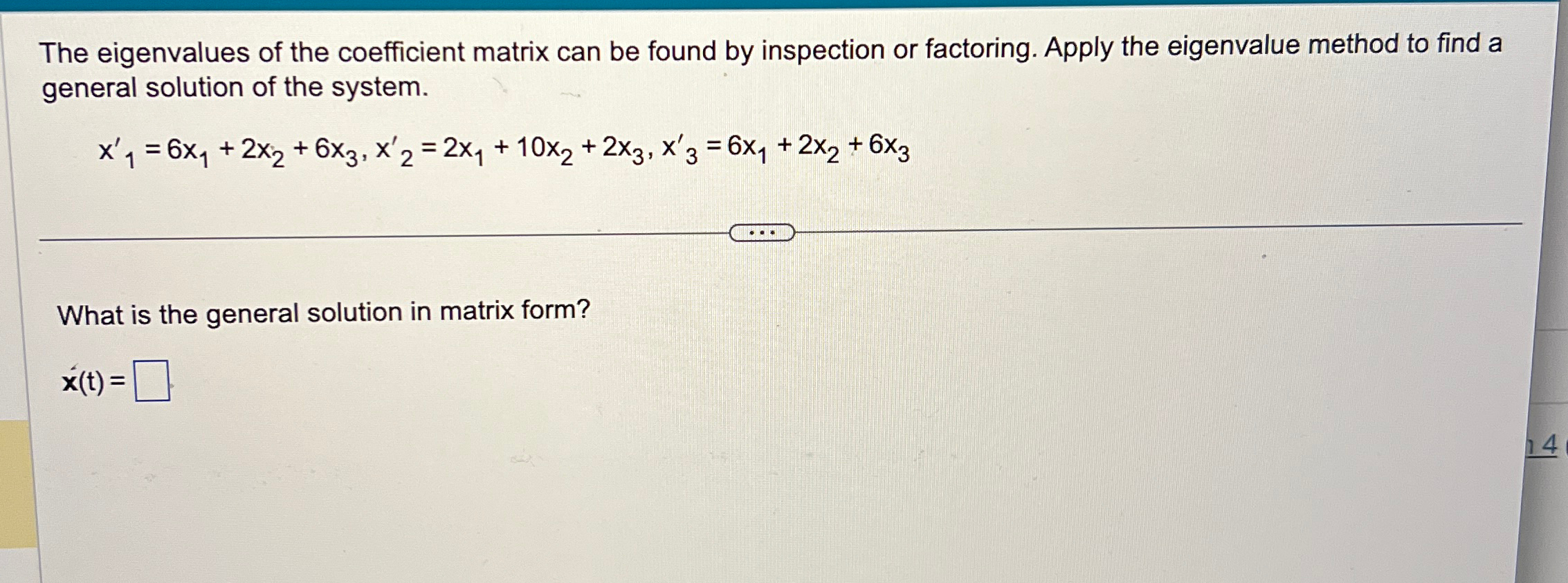 Solved The eigenvalues of the coefficient matrix can be | Chegg.com