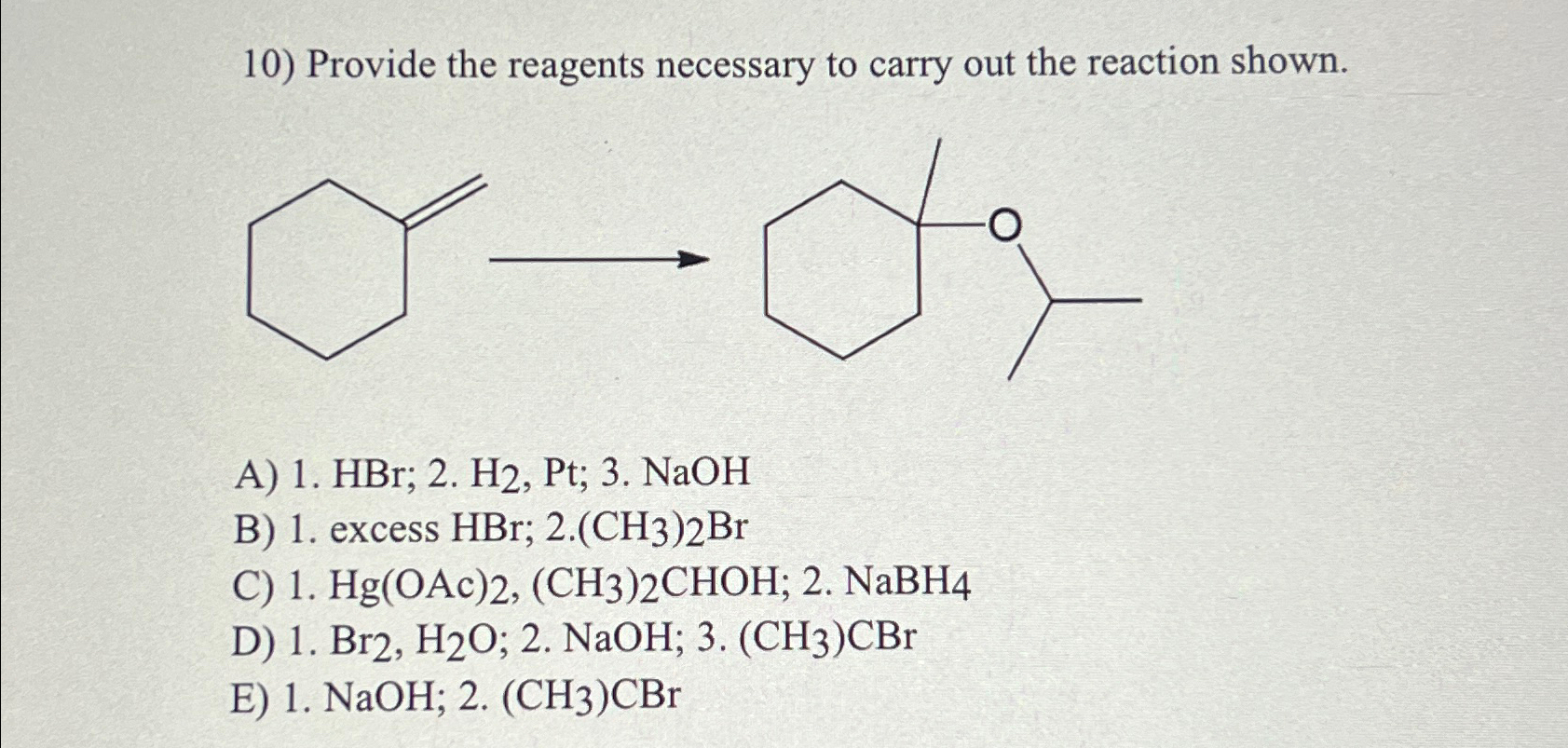 Solved Provide the reagents necessary to carry out the | Chegg.com