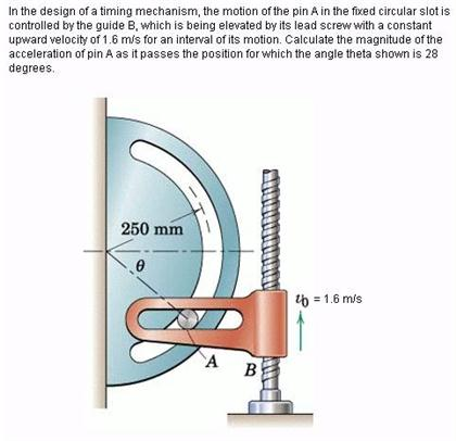 Solved In the design of a timing mechanism, the motion of | Chegg.com