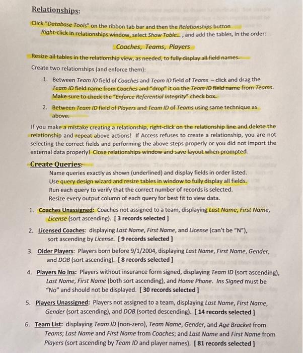 Solved Relationships: Click "Dotobase Tools" on the ribbon | Chegg.com