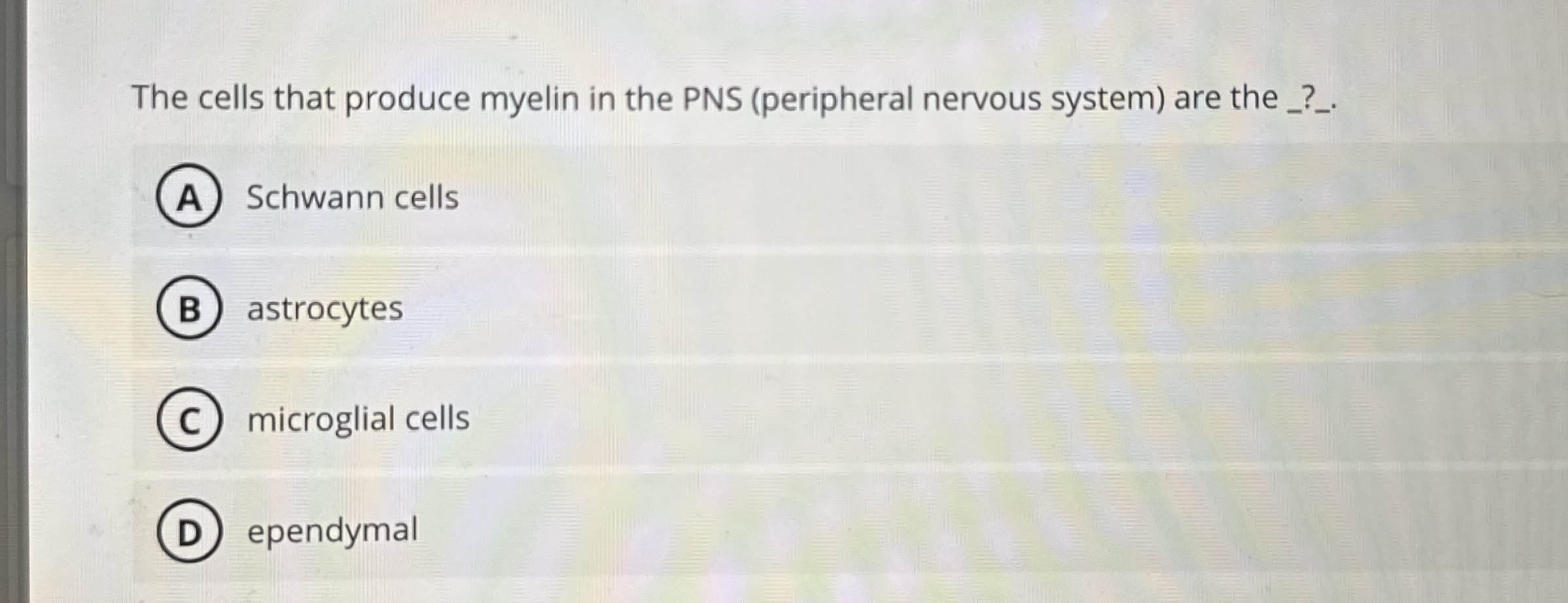 Solved The cells that produce myelin in the PNS (peripheral | Chegg.com