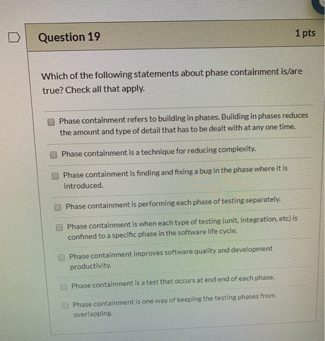 Solved Question 19 1 pts Which of the following statements | Chegg.com