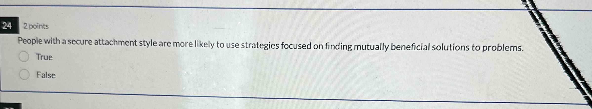 Solved 2 ﻿pointsPeople with a secure attachment style are | Chegg.com