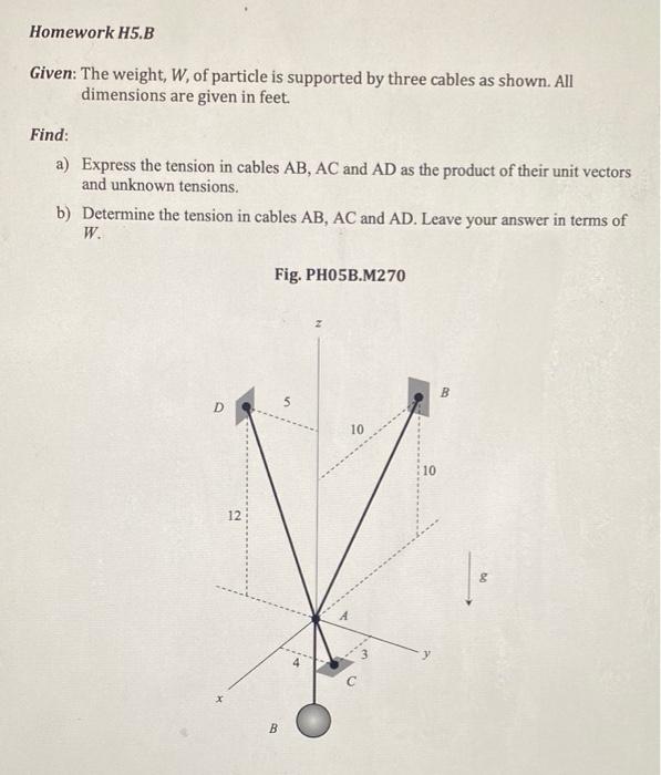 Solved Homework H5.B Given: The weight, W, of particle is | Chegg.com Solved Homework H5.B Given: The weight, W, of particle is | Chegg.com