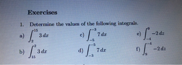 Solved Exercises 15 a) ["3dz -2dz 1. Determine the values of | Chegg.com