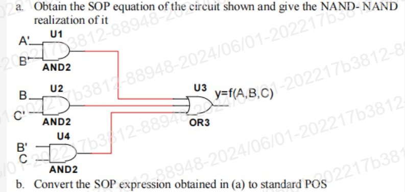 Solved a. Obtain the SOP equation of the circuit shown and | Chegg.com Solved a. Obtain the SOP equation of the circuit shown and | Chegg.com