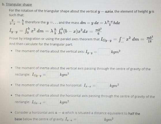 Solved b. Triangular shape For the rotation of the | Chegg.com