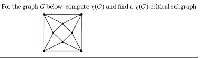 Solved For the graph G ﻿below, compute χ(G) ﻿and find a | Chegg.com