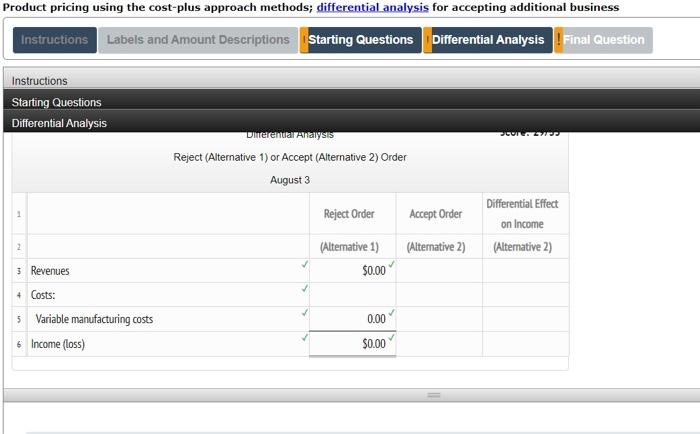 Solved Product pricing using the cost-plus approach | Chegg.com
