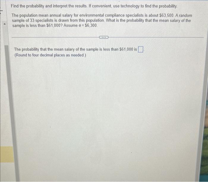 Solved Find the probability and interpret the results. If | Chegg.com