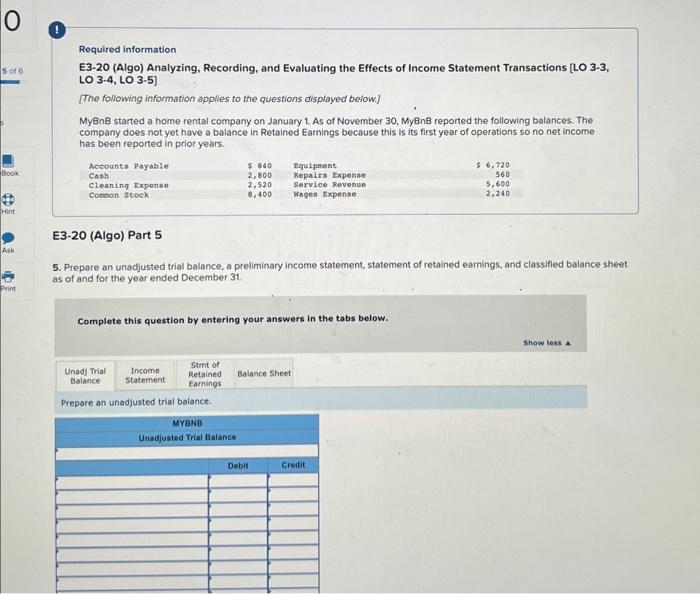 Solved Required information E3-20 (Algo) Analyzing, | Chegg.com
