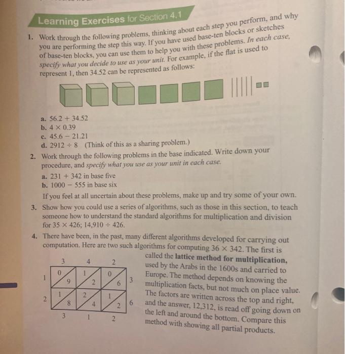 Solved Learning Exercises for Section 4.1 1. Work through | Chegg.com