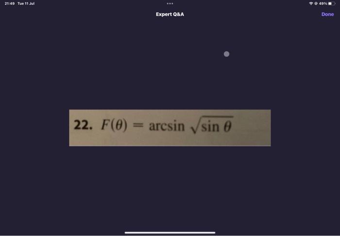 Solved F(θ)=arcsinsinθ | Chegg.com