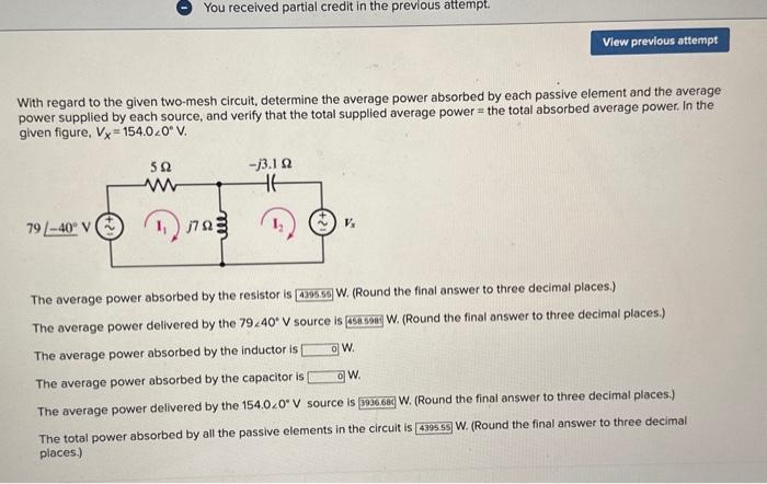 Solved With regard to the given two-mesh circuit, determine | Chegg.com