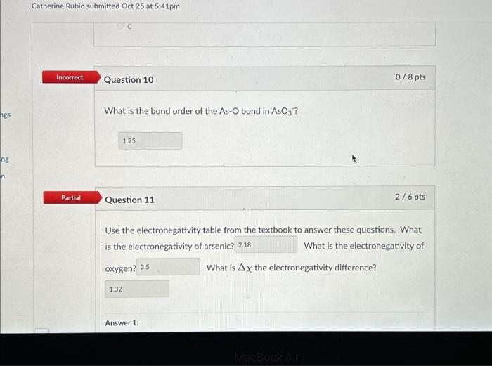 Solved What is the bond order of the As- O bond in AsO3 ? | Chegg.com