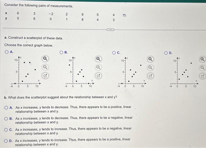 Solved Consider the following pairs of measurements. | Chegg.com