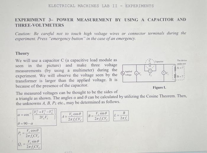Solved EXPERIMENT 3- POWER MEASUREMENT BY USING A CAPACITOR | Chegg.com