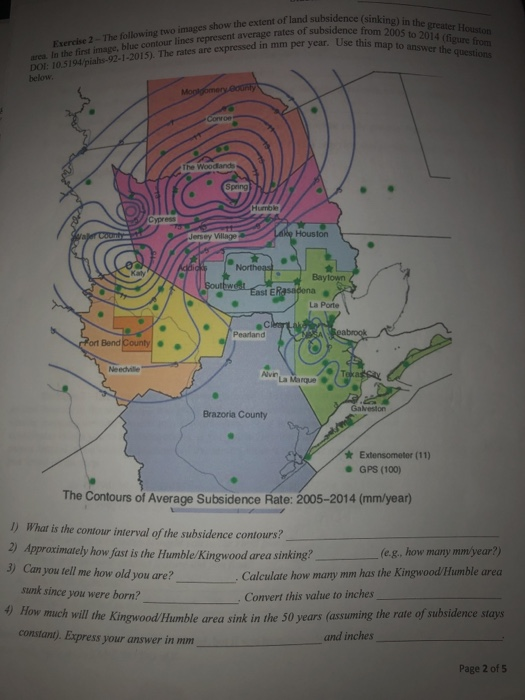 Solved hsidence (sinking) in the greater Houston ence from | Chegg.com