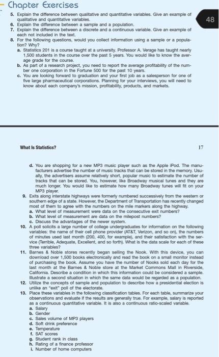 Solved Chapter Exercises 5. Explain the difterence between | Chegg.com