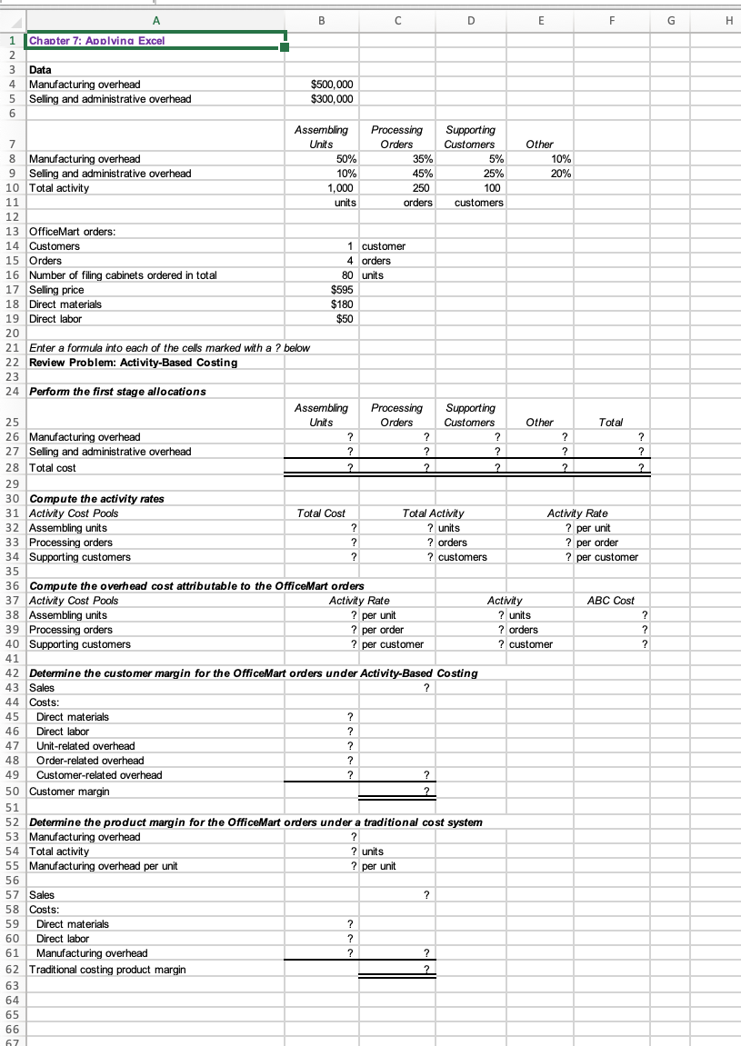 Solved Chapter 7: Abdlvina ExcelDataManufacturing | Chegg.com