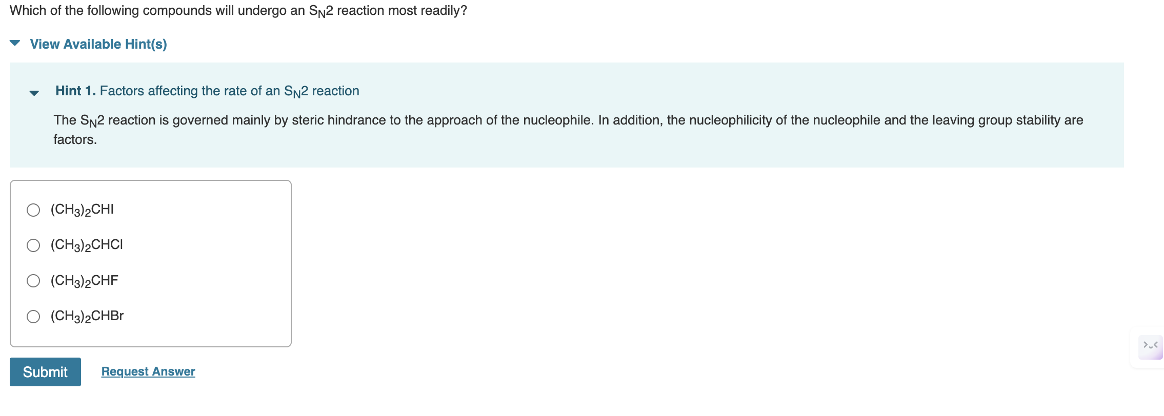 Solved View Available Hint(s)Hint 1. ﻿Factors affecting the | Chegg.com