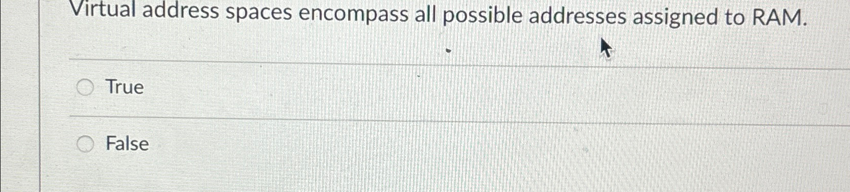 Solved Virtual address spaces encompass all possible | Chegg.com