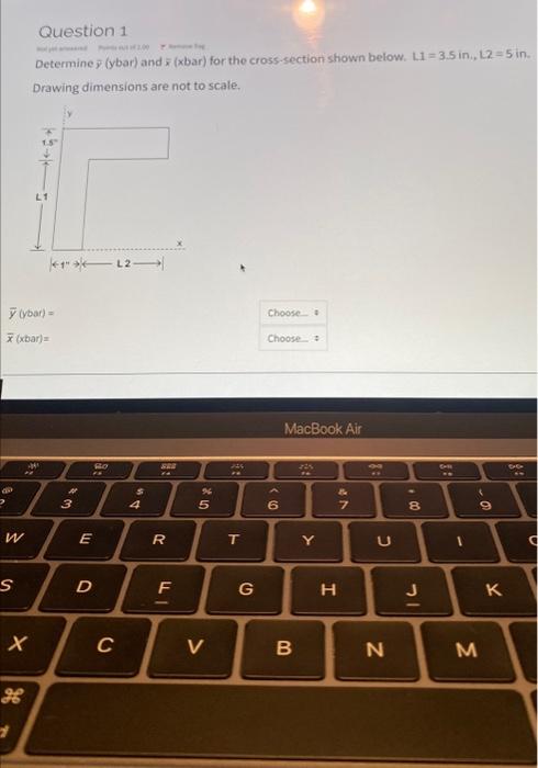 Solved Question 1 Determine y (ybar) and x (xbar) for the | Chegg.com